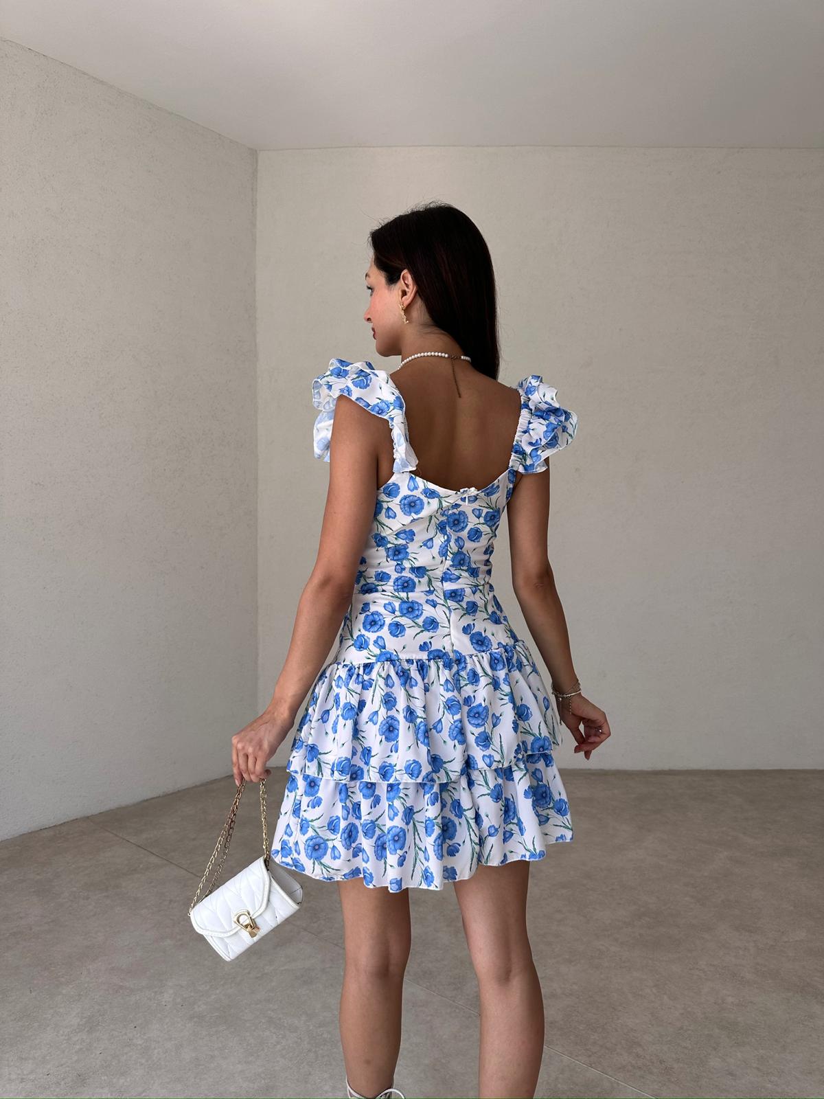 ANESTA Mini Elbise 2340 - Mavi ELBİSE Mooi Butik