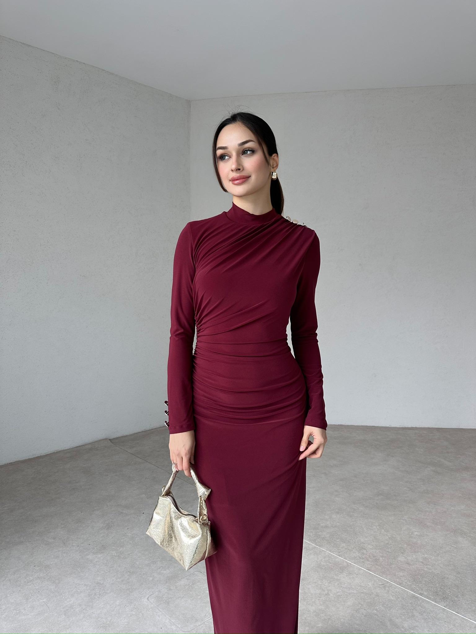 BİGLOW Maxi Elbise 2438 - Bordo MAXİ ELBİSELER Mooi Butik