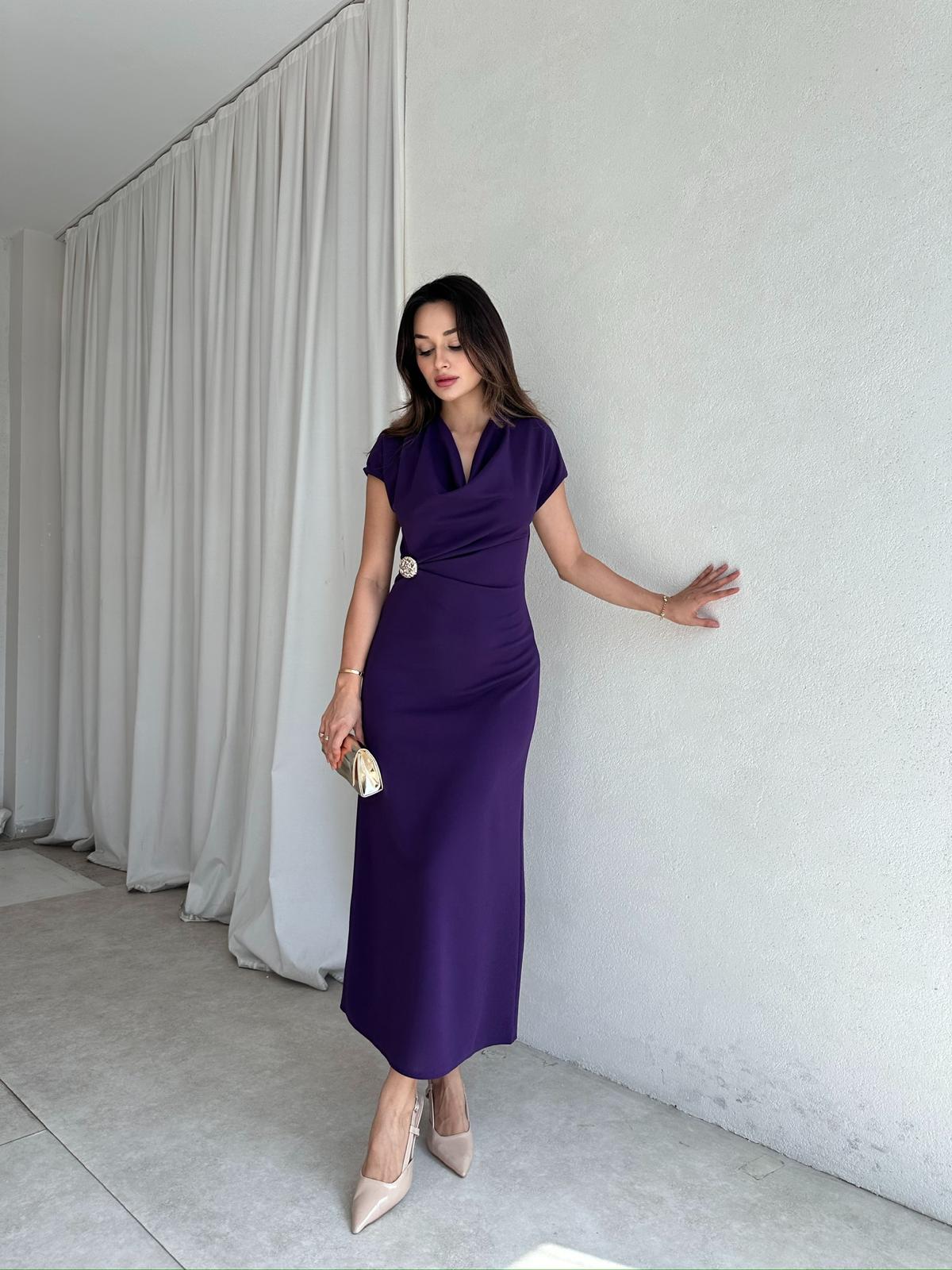 DESERT Maxi elbise 8137 - Mor ELBİSE Mooi Butik