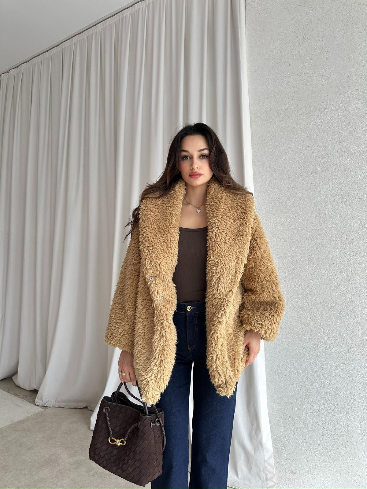 ELNA Kürk 8467 - Camel KABAN Mooi Butik