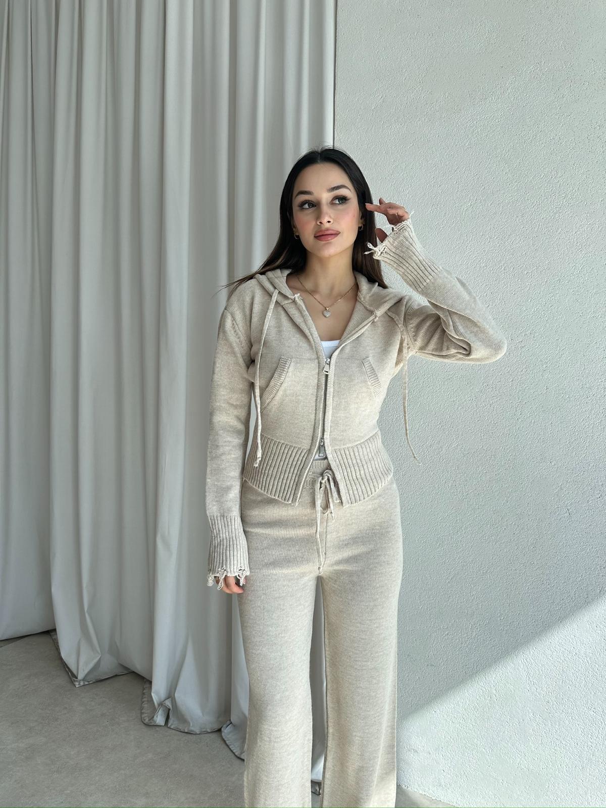 ESCAPE Triko Takım 8606 - Krem TRİKO TAKIM Mooi Butik