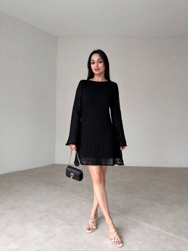 FLORENCE Mini Elbise 9877 - Siyah ELBİSE Mooi Butik