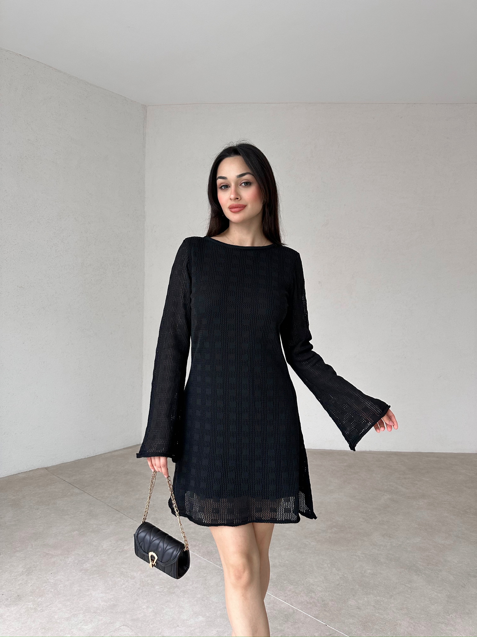 FLORENCE Mini Elbise 9877 - Siyah ELBİSE Mooi Butik