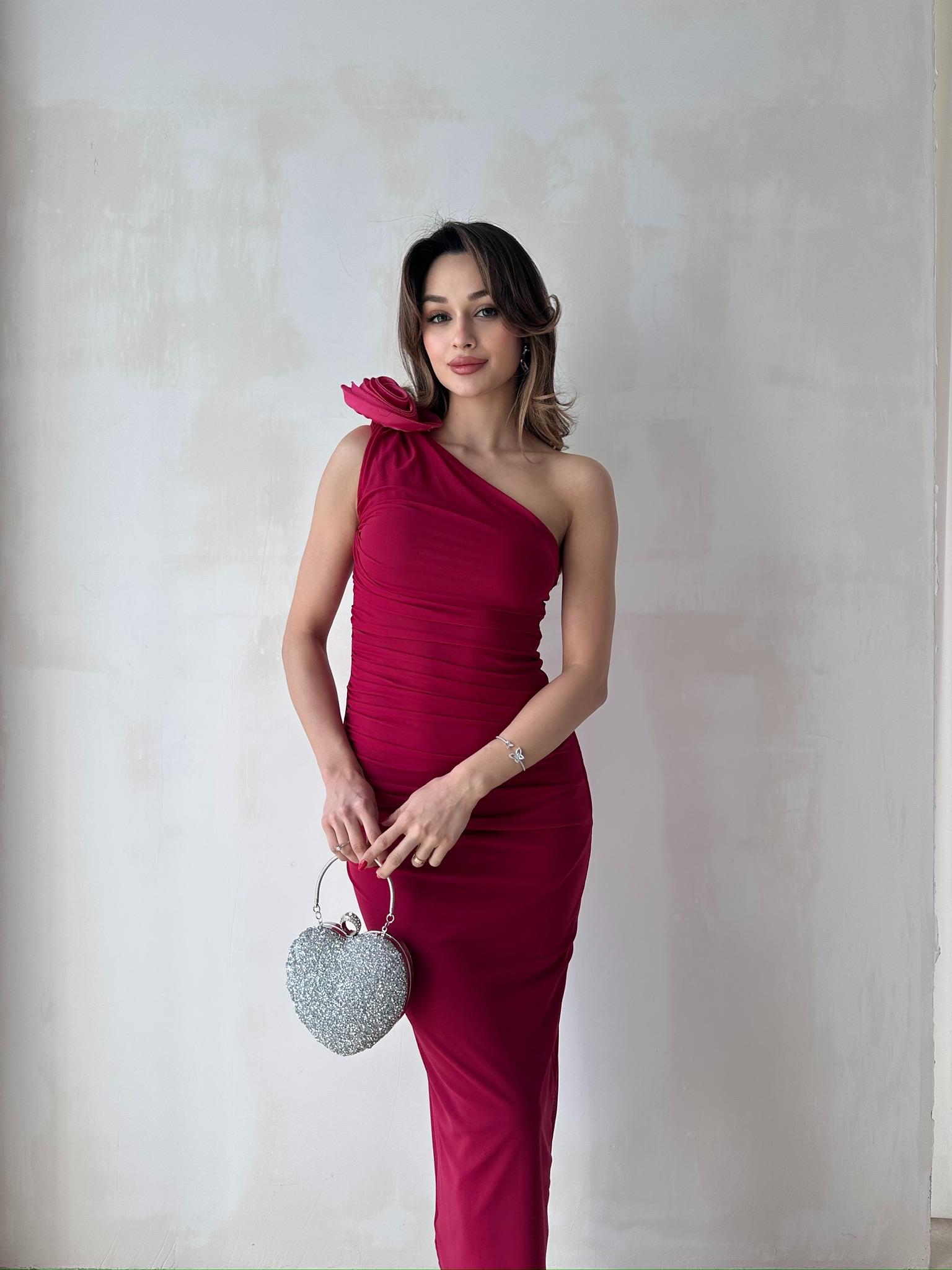 HOWKER Maxi Elbise 3892 - Fuşya ELBİSE Mooi Butik