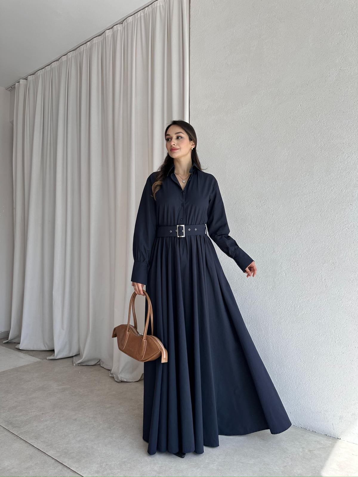 MANTİS Maxi Elbise 8358 - Lacivert ELBİSE Mooi Butik