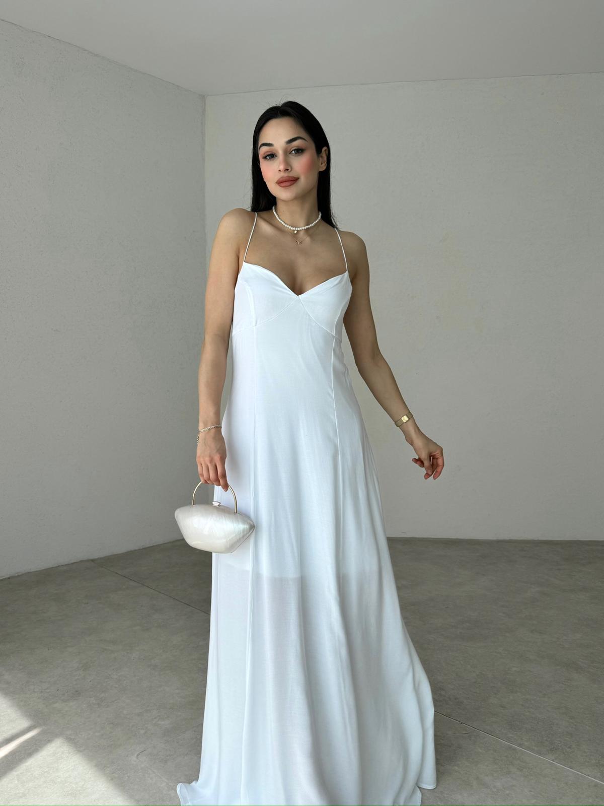 PİNALDİ Maxi Elbise 3854 - Beyaz ELBİSE Mooi Butik