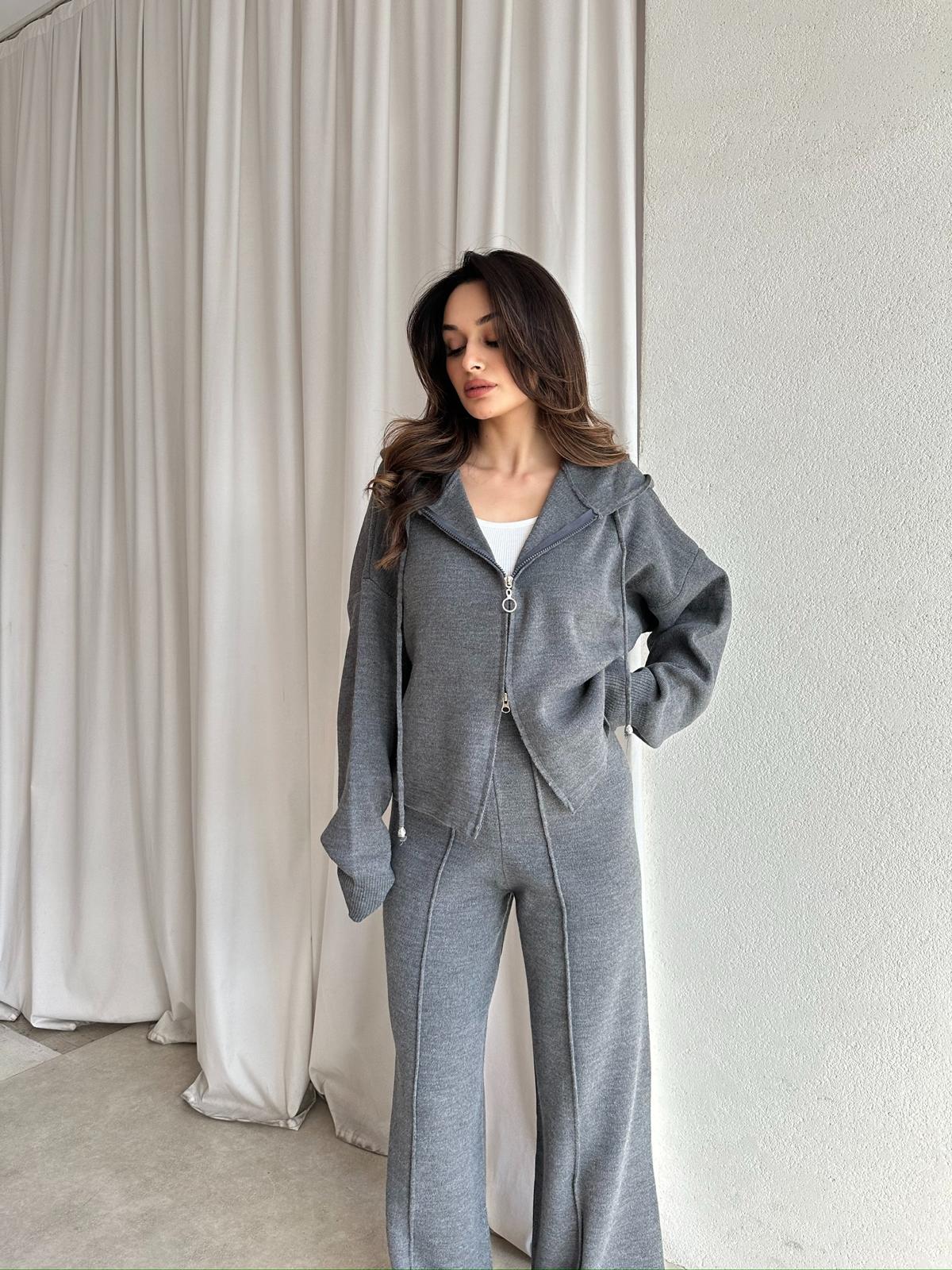 PRİSON Triko Takım 8266 - Gri ALT - ÜST TAKIM Mooi Butik