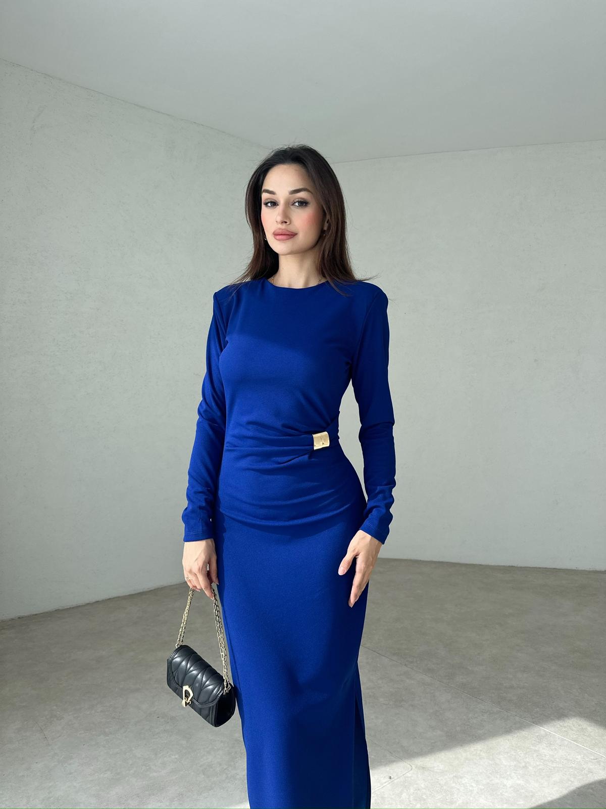 ROWLİN Maxi Elbise 4436 - Mavi ELBİSE Mooi Butik