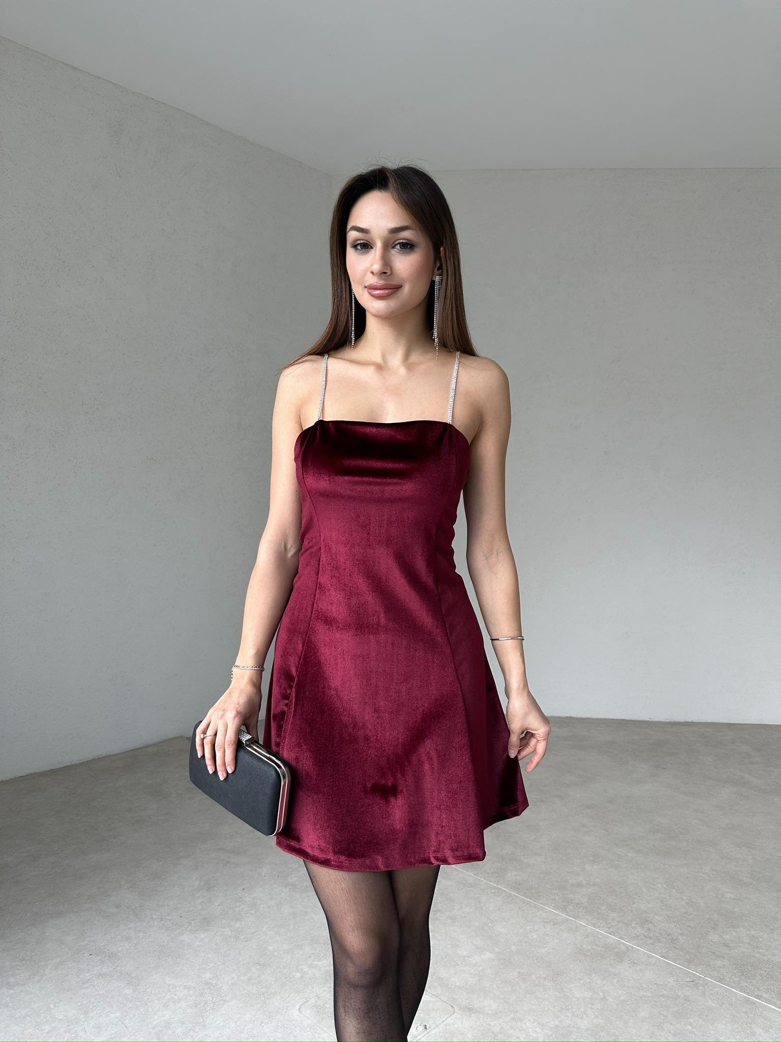SİMBA Mini Elbise 1130 - Bordo ELBİSE Mooi Butik